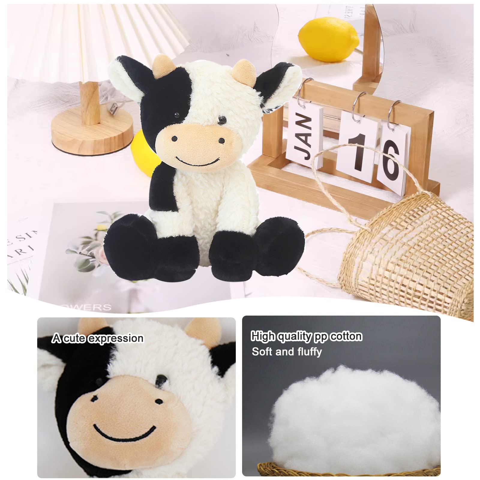 CHELEI2019 2PCS11.8 Cow Stuffed Animals Soft Stuffed Cow Plush Toy,Gift for Kids (2 Postures)