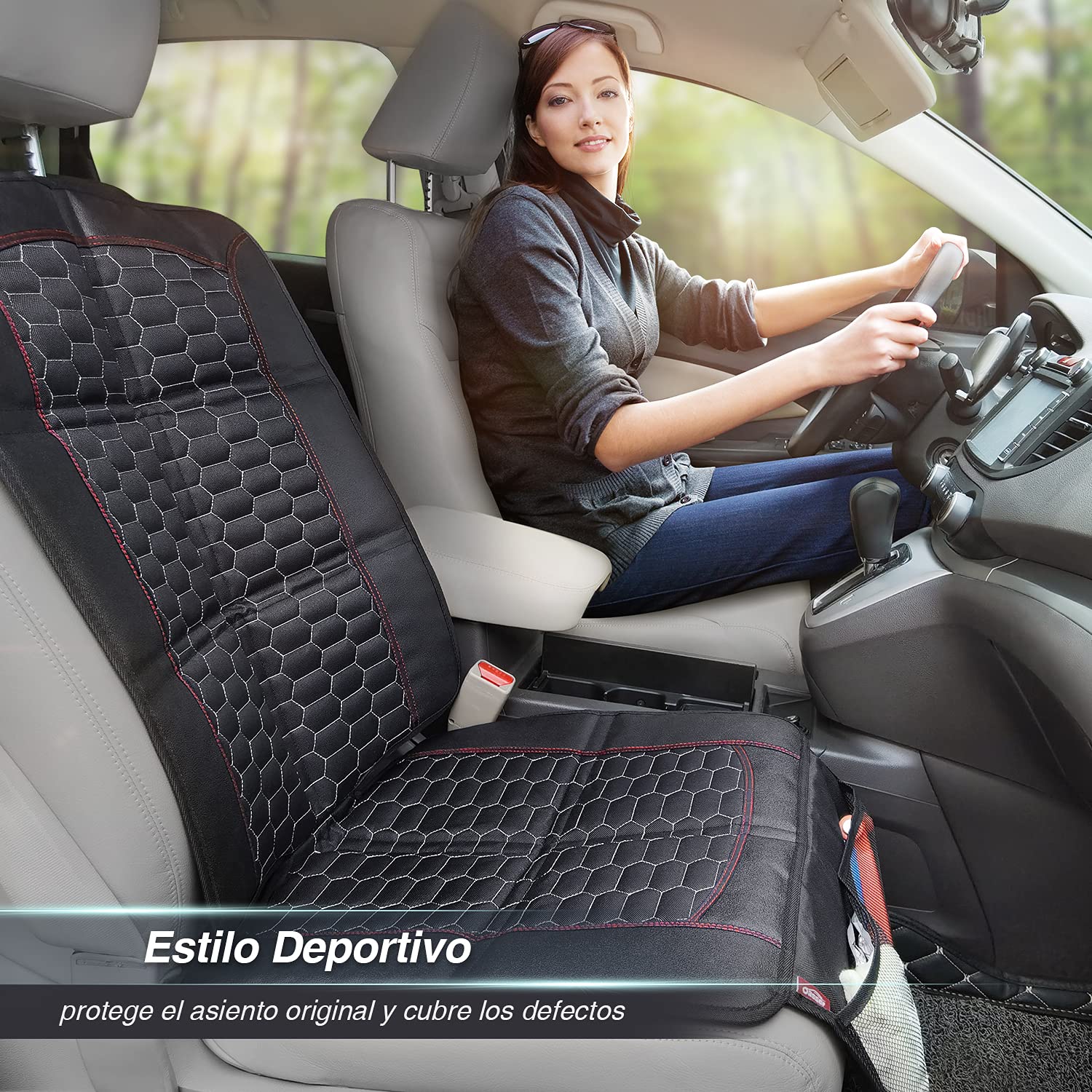 Car Child Seat Protector Car Protector for Car Seats with Non-Slip Silicone Thick Padding, Seat Cover for Carseats with Storage Pocket Oasser