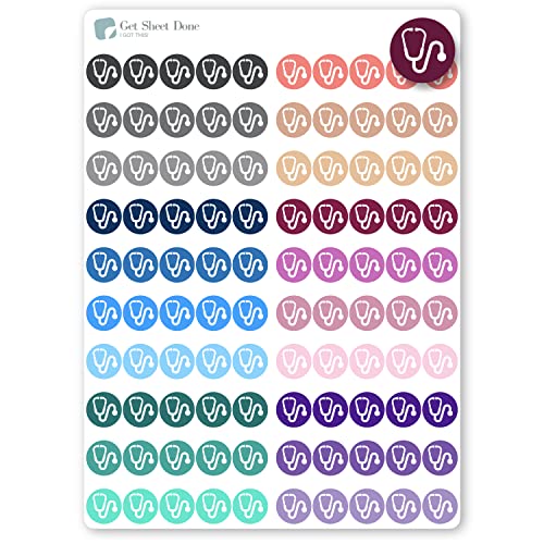Doctor Nurse Icon Planner Sticker / 110 Dot Vinyl Stickers (1/3”) / On Call Work / Essential Productivity Life Planner/Bujo Bullet Journaling/Todo Appointments (1 Sheet)