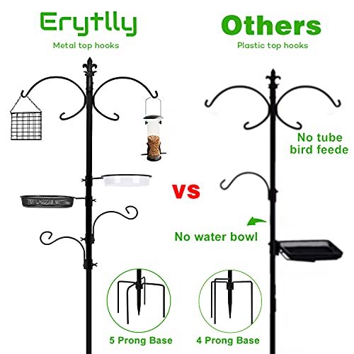 ERYTLLY Bird Feeding Station Bird Feeders Poles Kit Multi Feeder Hanging Kit Premium Bird Bath for Attracting Wild Birds Birdfeeder & Planter Hanger