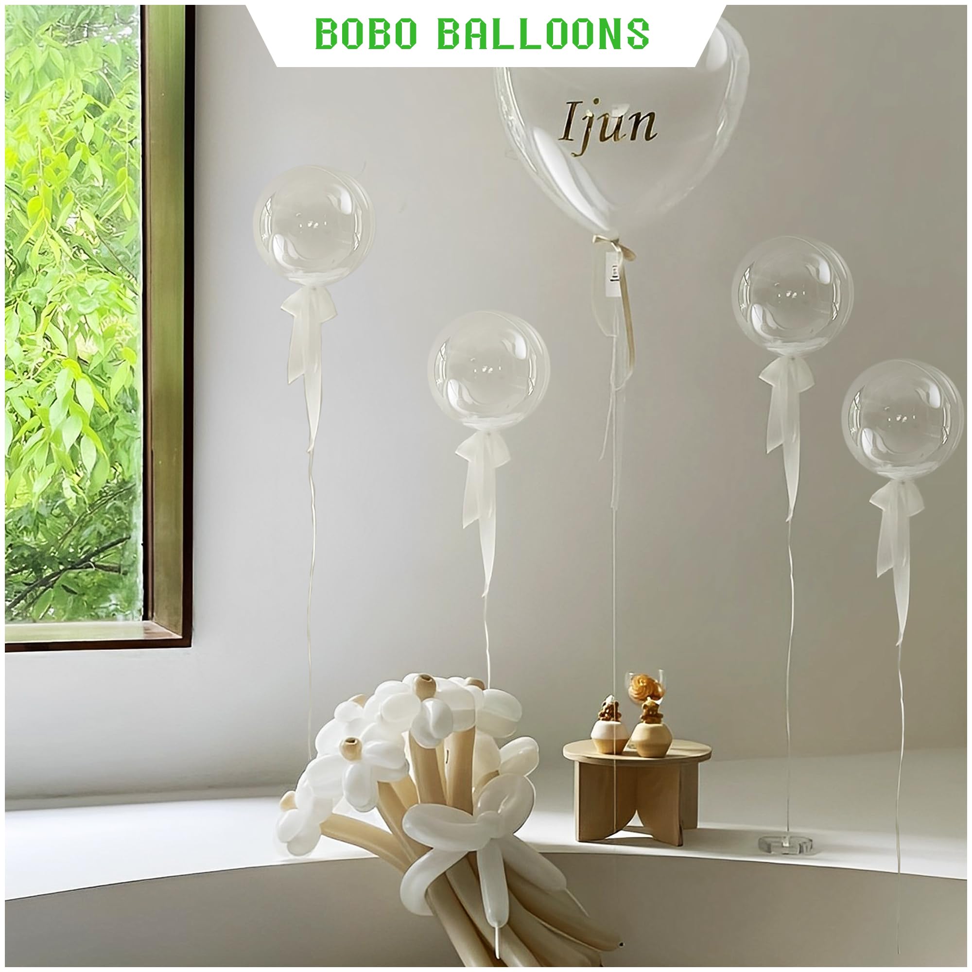 BHUCUTU 150 Pieces 5 Inch Clear Balloons for Stuffing, Small Round BoBo Balloons, Mini Bubble Balloons, Wedding Birthday Party Decorations