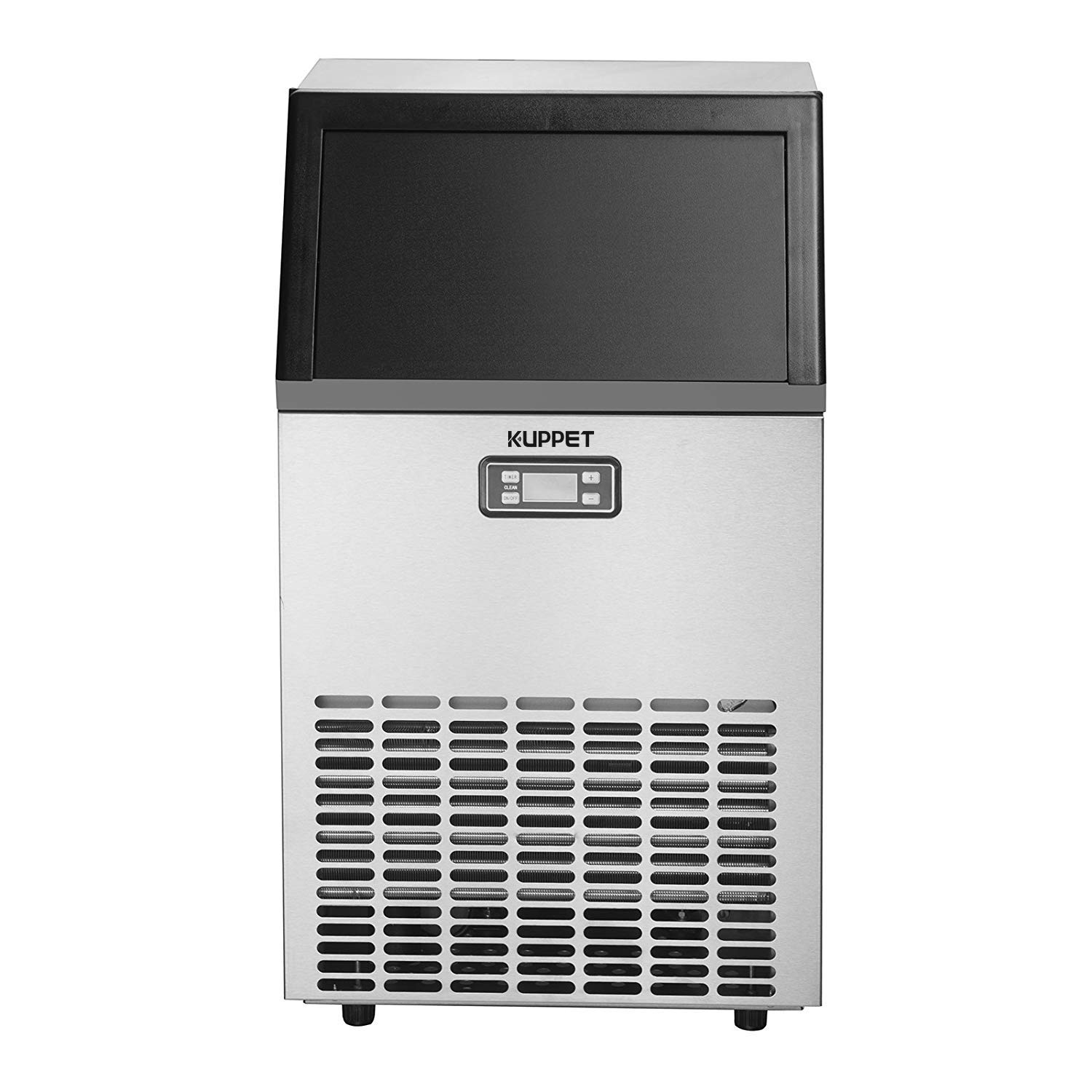 KUPPET Stainless Steel Commercial Ice Maker-Under Counter/Freestanding Automatic Ice Machine for Restaurant Bar Cafe, Products 100lbs Daily-w/Scoop, Ice Basket, Timer & Auto Clean
