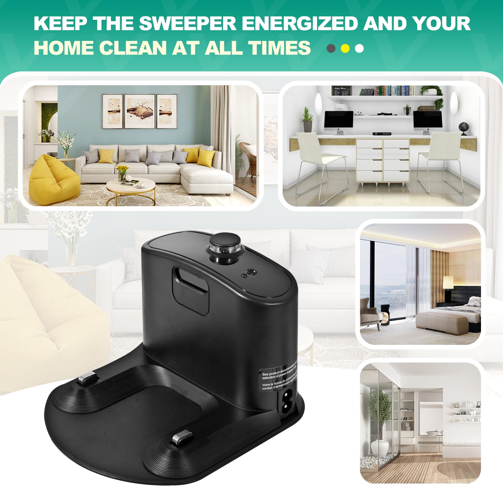 FILTERUP Charger Dock, Charging Base, Docking Station Compatible with Roomba 500 600 700 800 900 Series e5 e6 i1 i3 i4 i6 i7 i8 Charger Replace# ADF-N1 17170 17064 4452369