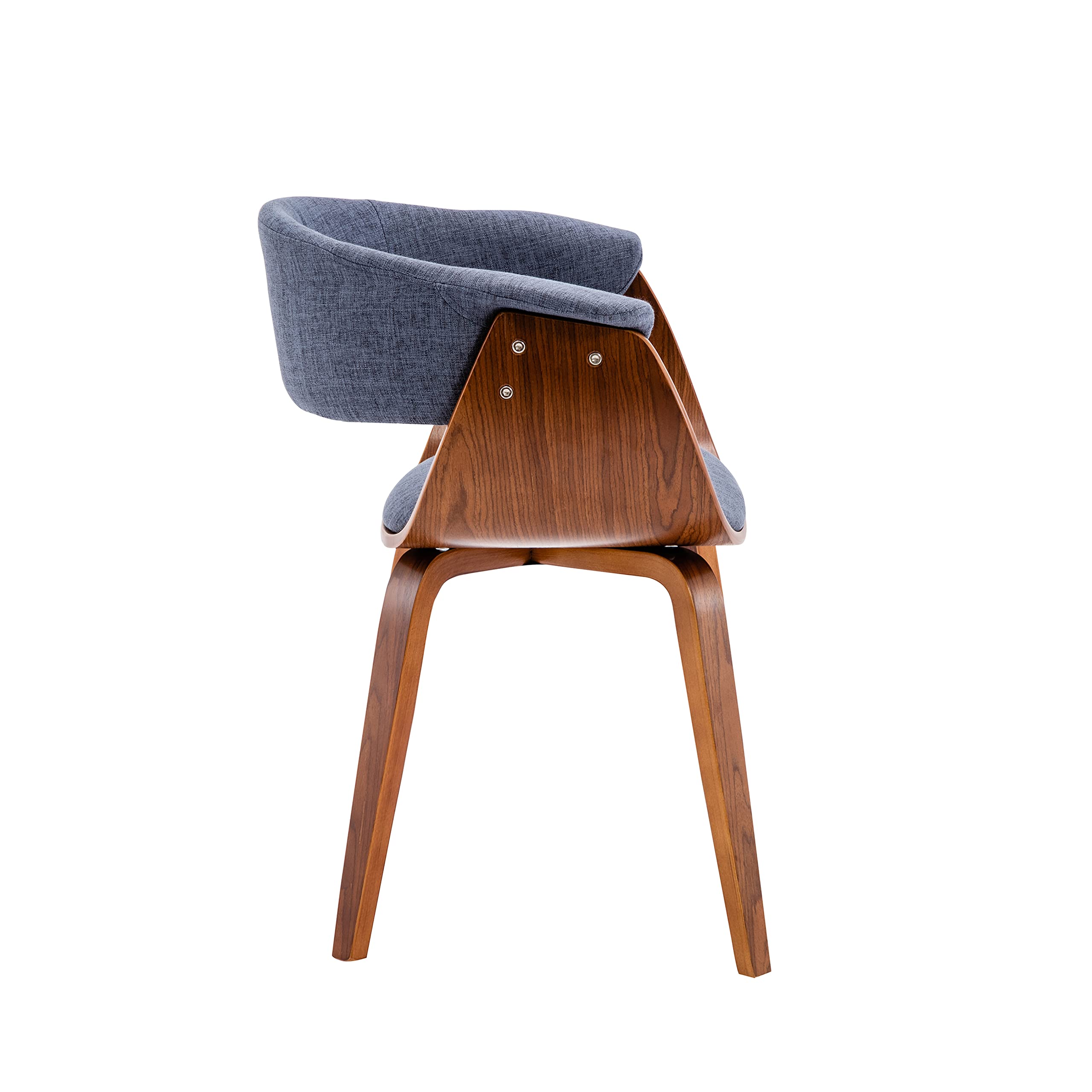 Porthos Home Merin Dining Chair with Ergonomic Curved Back and Seat in Fabric Upholstery, Sturdy Wooden Legs