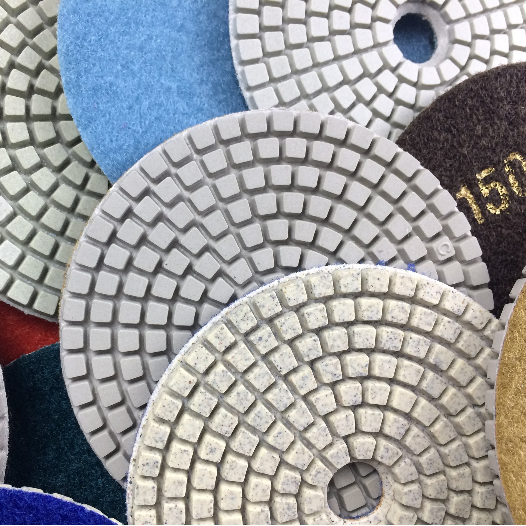 Konfor Diamond Polishing Pads 4" Wet Use for Sanding Marble Granite Stone Concrete Travertine Polish Pack of 7 Grit 50-3000