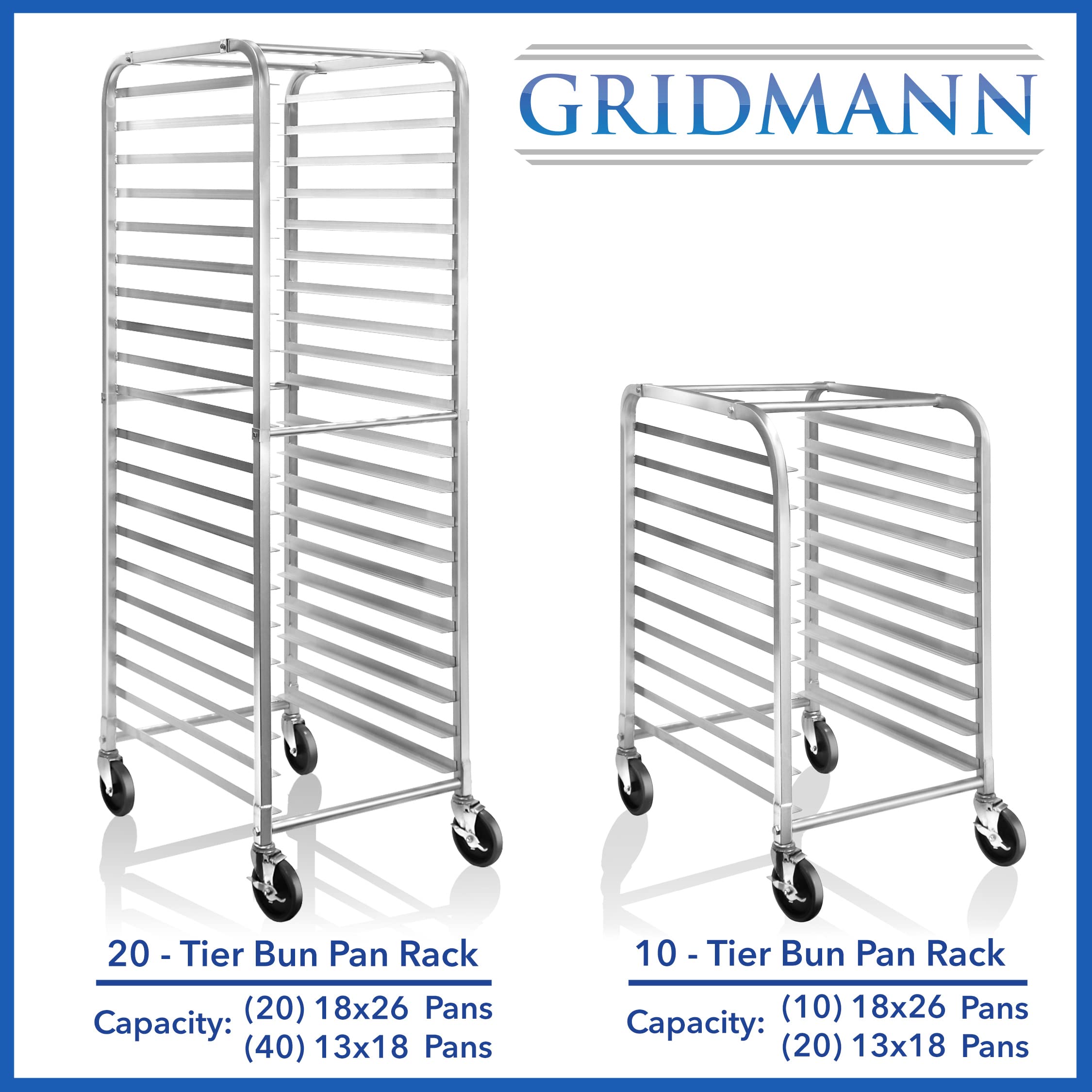 GRIDMANN Commercial Bun Pan Bakery Rack - 10 Sheet