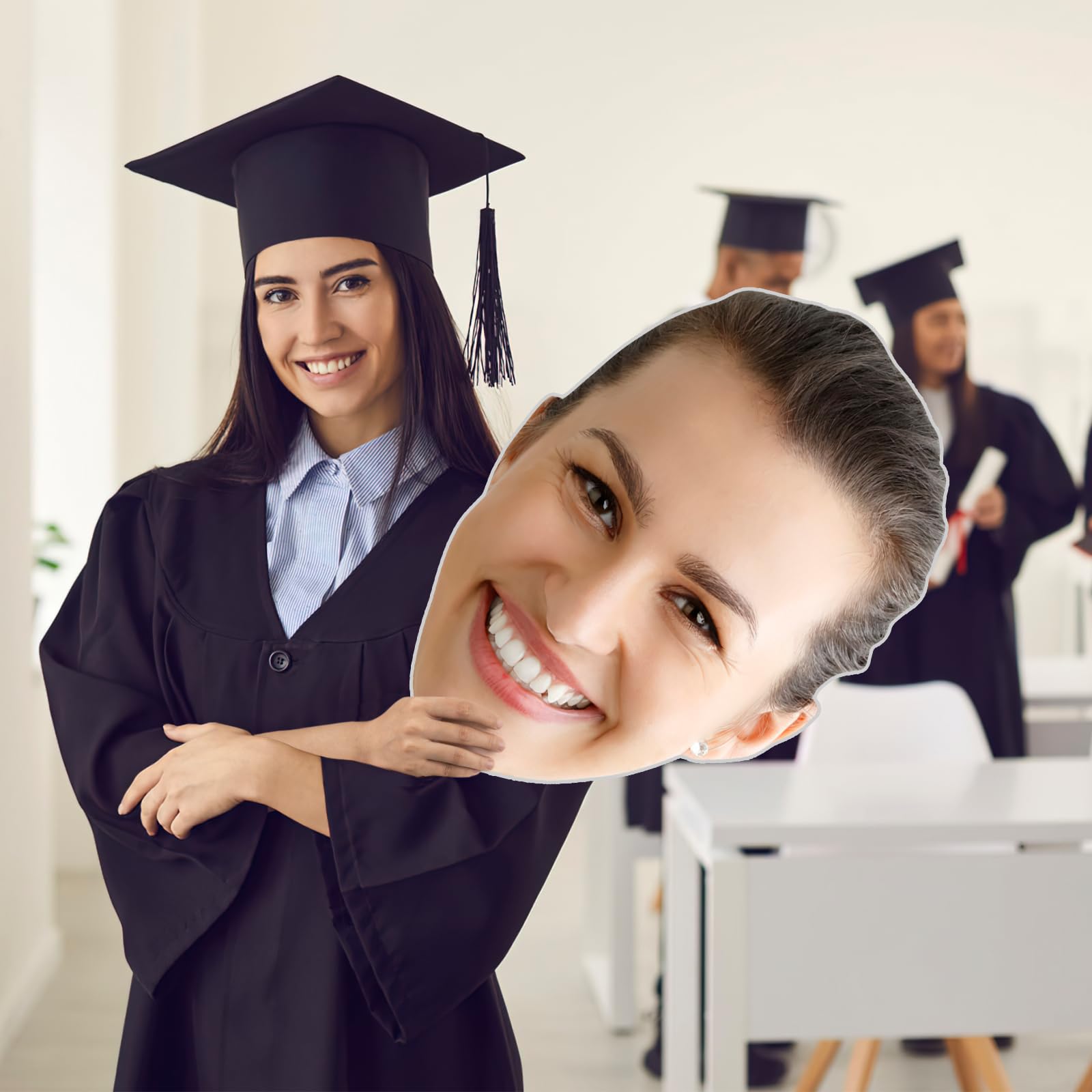 EnjoyView Custom Big Head Cutout, Customize Giant Fat Heads, Custom Photo, Fun Fathead Cardboard, Personalized Face Signs, 1 Piece, 24β, 30", 36" Tall