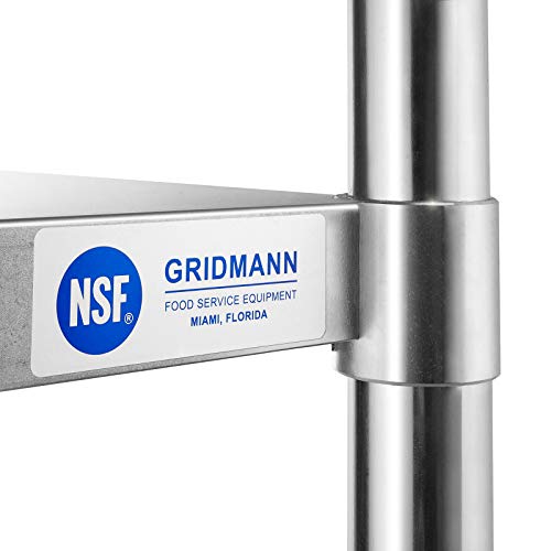 GRIDMANN Stainless Steel Table 72 in. x 30 in., NSF Commercial Kitchen Prep & Work Table w/ Backsplash and Wheels