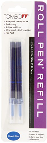 Tombow Rollerball Ink Refill, Blue, 0.5mm, 2-Pack (65696)
