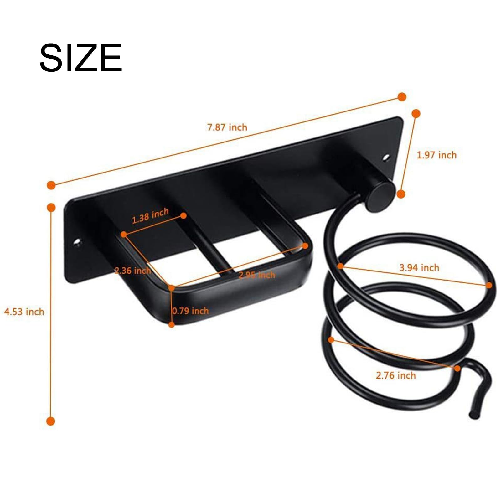 Fine tools Wall-Mounted Hair Dryer Holder Hair Straightener Holder Keep Your Styling Tools Neat and Tidy Space-Saving Solution with Easy Installation (Silver)