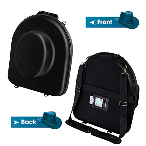 MOSLA Hat Box Travel Fedora Case Universal Size Hat Carrier,Sleek Hat Storage Case Easily Straps to Suitcase or Carried on Shoulders,Travelling Hat Boxes Gift Idea for Men Black