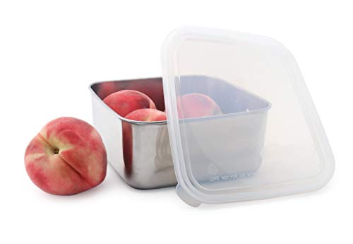 U Konserve To-Go Stainless Steel Square Food-Storage Bento Box Lunch Container 50oz - Clear Airtight Lid - Dishwasher Safe - BPA Free - Eco Friendly
