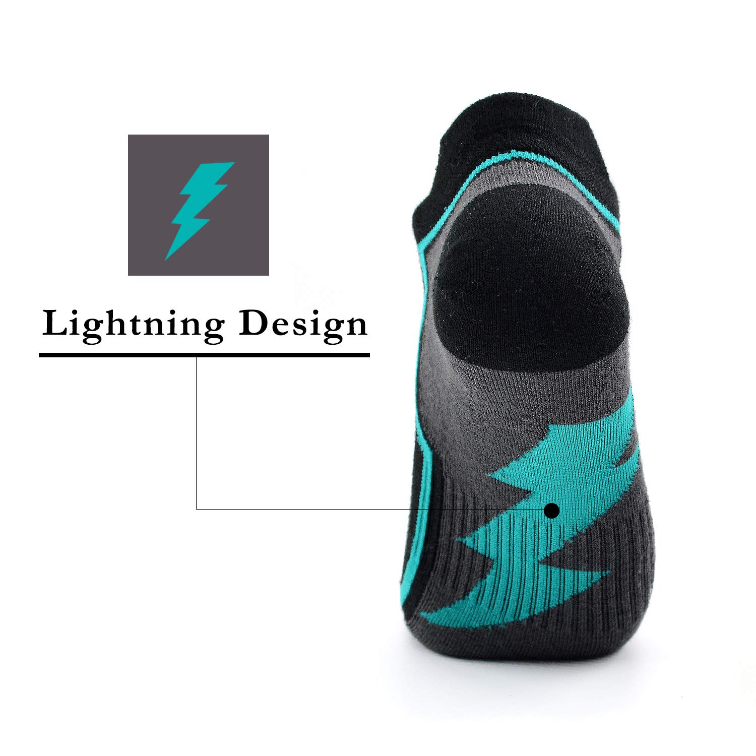 Busy Socks Mens Running Socks, Arch Support Cushioned Elite Basketball No-Show Socks 3 Pack
