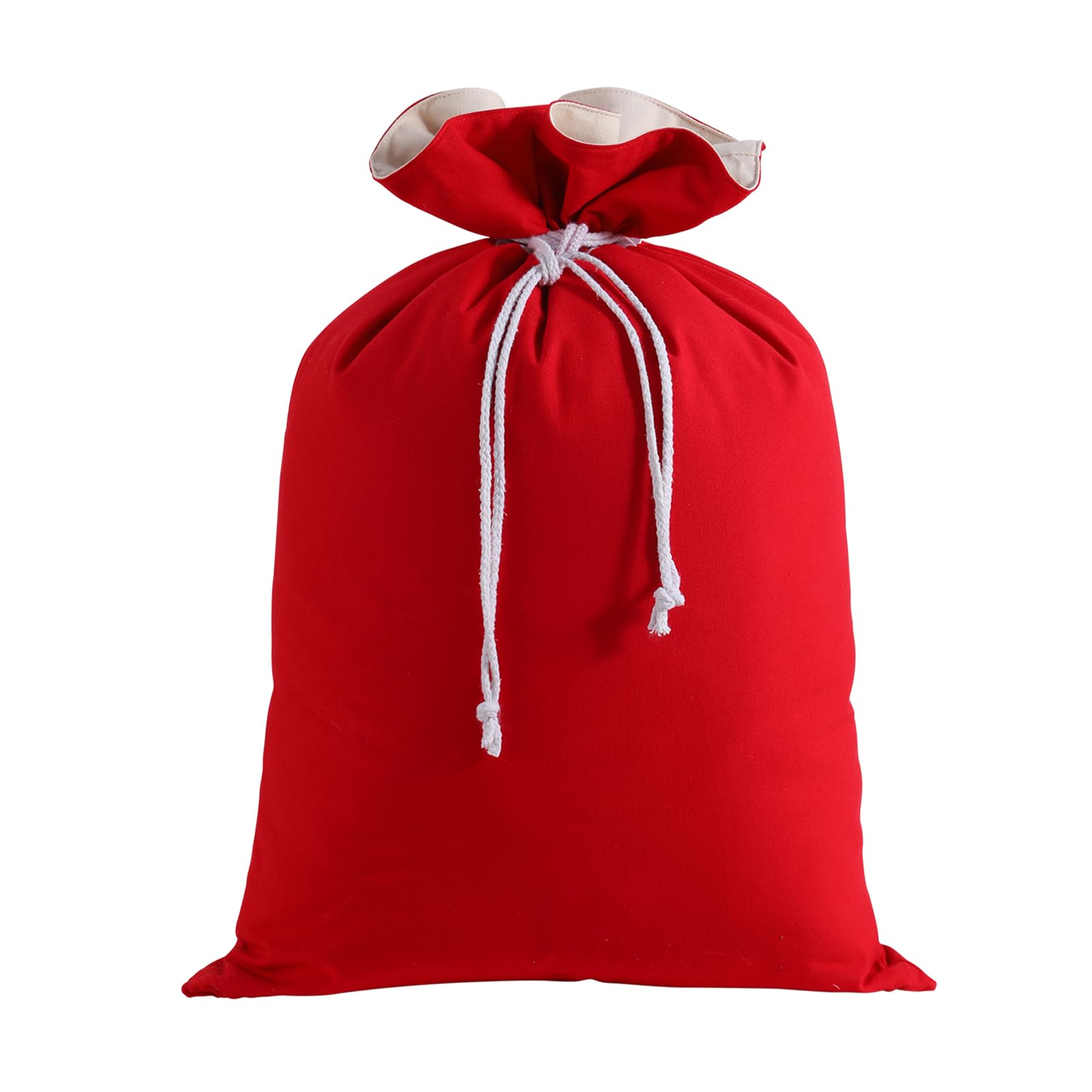 DYSHAYEN Santa Sack Christmas Gift Bag 19.7 X 27.6 Inch Large Canvas Christmas Santa Claus Bag for Xmas Party Supplies Favors (Red)