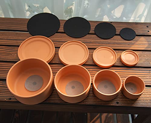 D'vine Dev Set of 4 Terracotta Shallow Planter Pots for Succulent, 3 Inch 4 Inch 5 Inch 6 Inch, Small Flower Plant Pots with Drainage and Saucer, 40-D-L-1