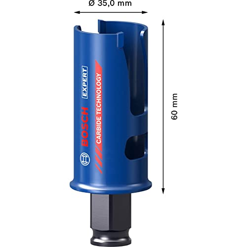 Bosch Professional 1x Expert Construction Material Hole Saw (Ø 35 mm, Accessories Rotary Impact Drill)