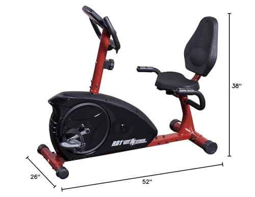 Body-Solid Best Fitness (BFRB1) Recumbent Exercise Bike for Home - Indoor Workout Stationary Bike with LCD Display & Adjustable Magnetic Resistance