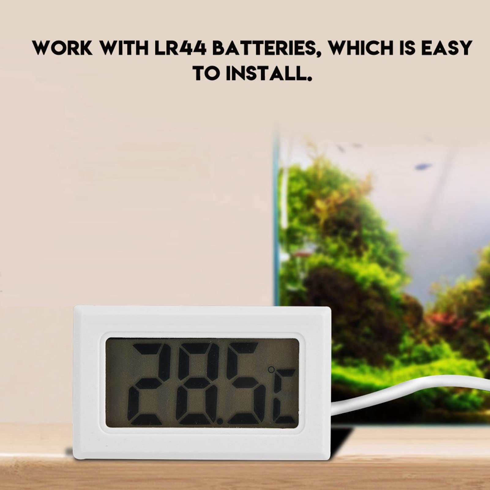 Digital Refrigerator Thermometer, Mini LED Display Digital Temperature Meter with Probe Sensor Digital LCD Thermometer for Water Cooling Aquarium Fridge and Freezer