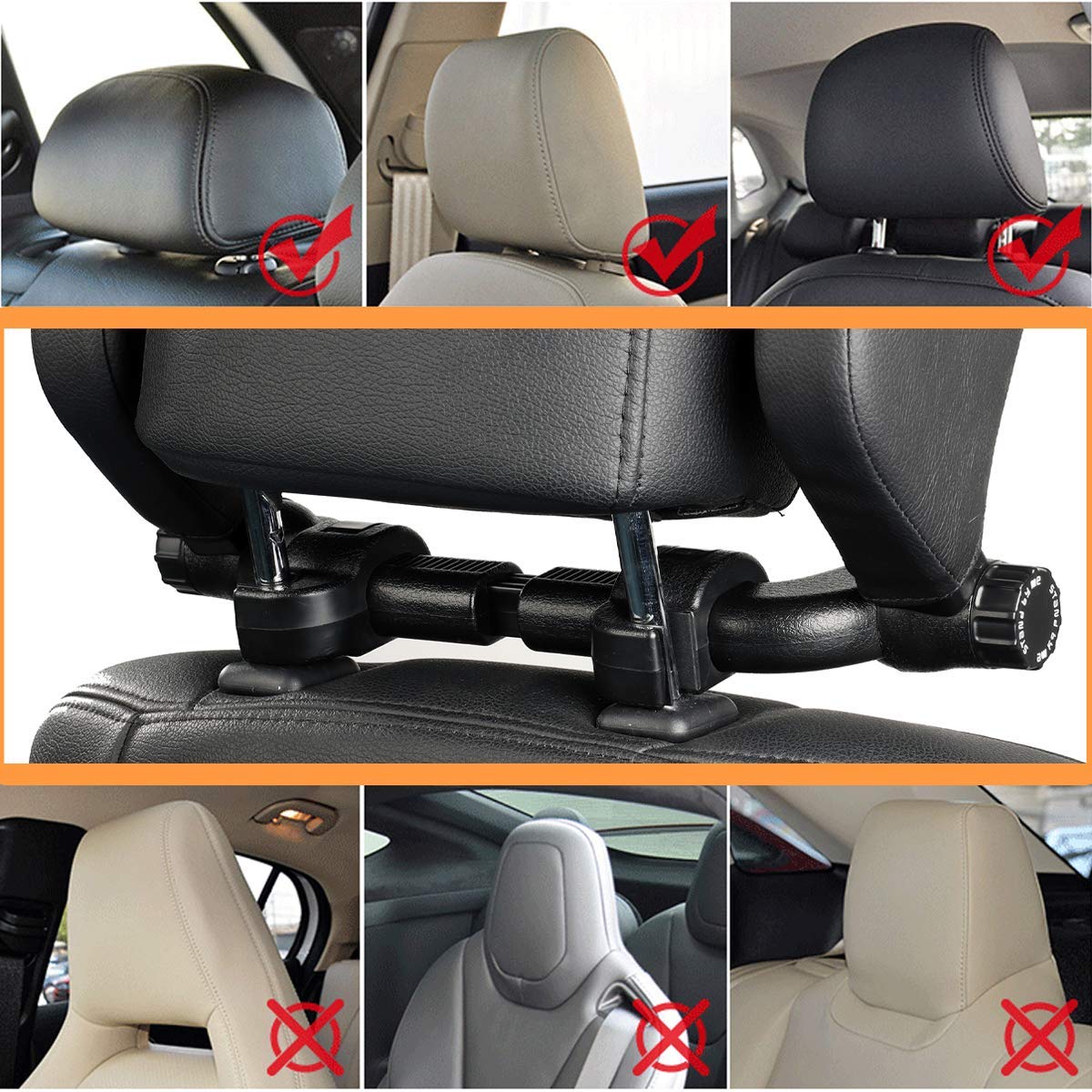 Car Side Headrest Pillow Head Neck Support On Both Sides Protect Neck Pillow Detachable 180 Degree Adjustable Travel Sleeping Suitable for Kids Adults