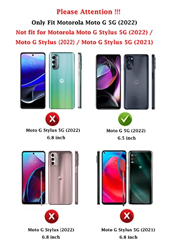Moto G 5G Case (2022) with HD Screen Protector, MAIKEZI Non-Slip Shock-Absorption TPU Bumper, Soft Rubber Protective Cover - Black