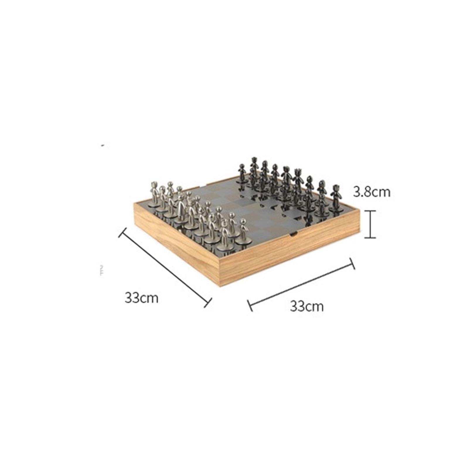Chess Decoration Wooden Chess Board Metal Chess Piece Living Room Home Decoration Decoration Gift