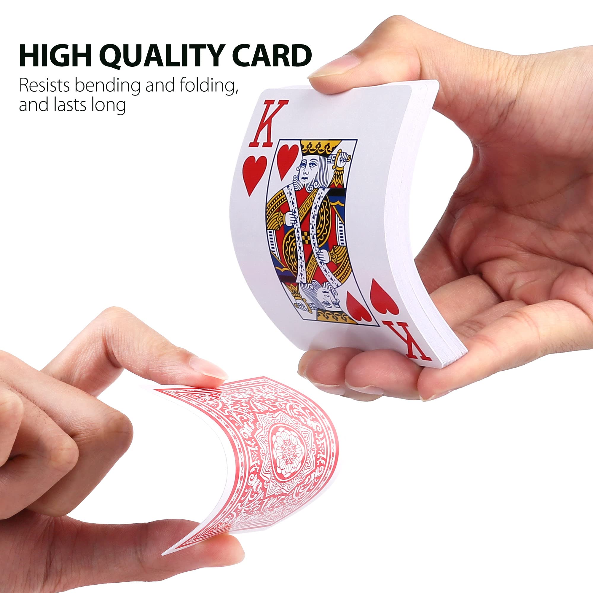LotFancy Playing Cards, Large Print, 12 Decks of Cards (6 Black 6 Red), Jumbo Index, Poker Size, for Texas Hold'em, Blackjack, Euchre Cards Games