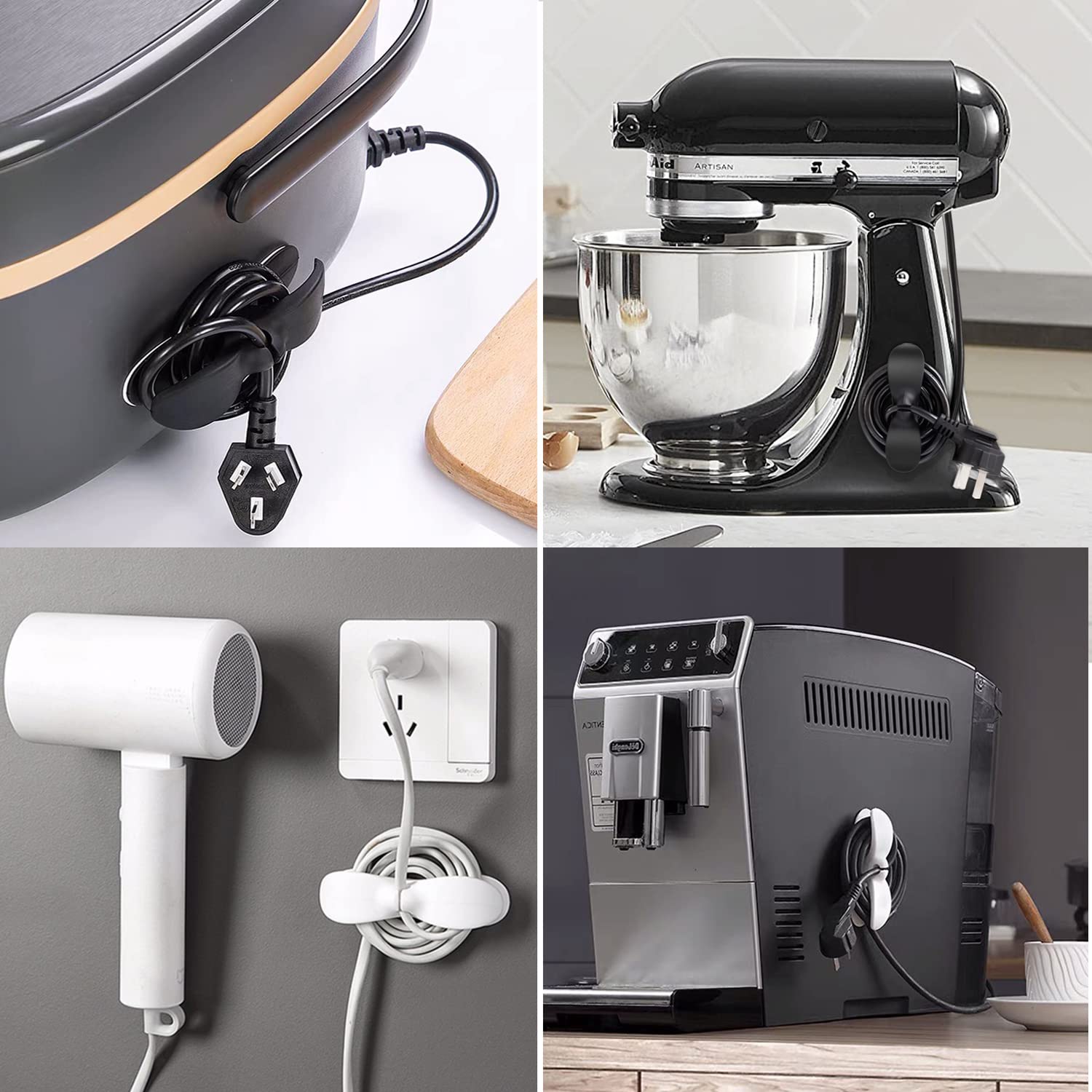 Cord Wrappers for Kitchen Appliances, Upgraded Kitchen Gadgets Cord Organizer Winder Keeper Holder for Appliances Coffee Maker, Air Fryer, Mixer, Toaster, Kitchen Accessories Attachments