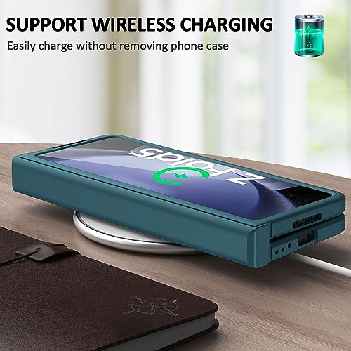INGIDO Designed for Samsung Galaxy Z Fold 5 Case with Hinge Protection, Ultra-Thin Hard PC Fold 5 Case with Front Screen Protector All-Inclusive Case for Galaxy Z Fold 5 (2023), Purple