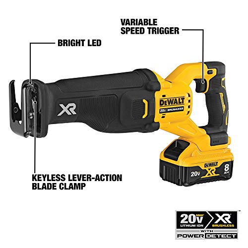 DEWALT 20V MAX* XR Reciprocating Saw Kit, Power Detect Tool Technology (DCS368W1)