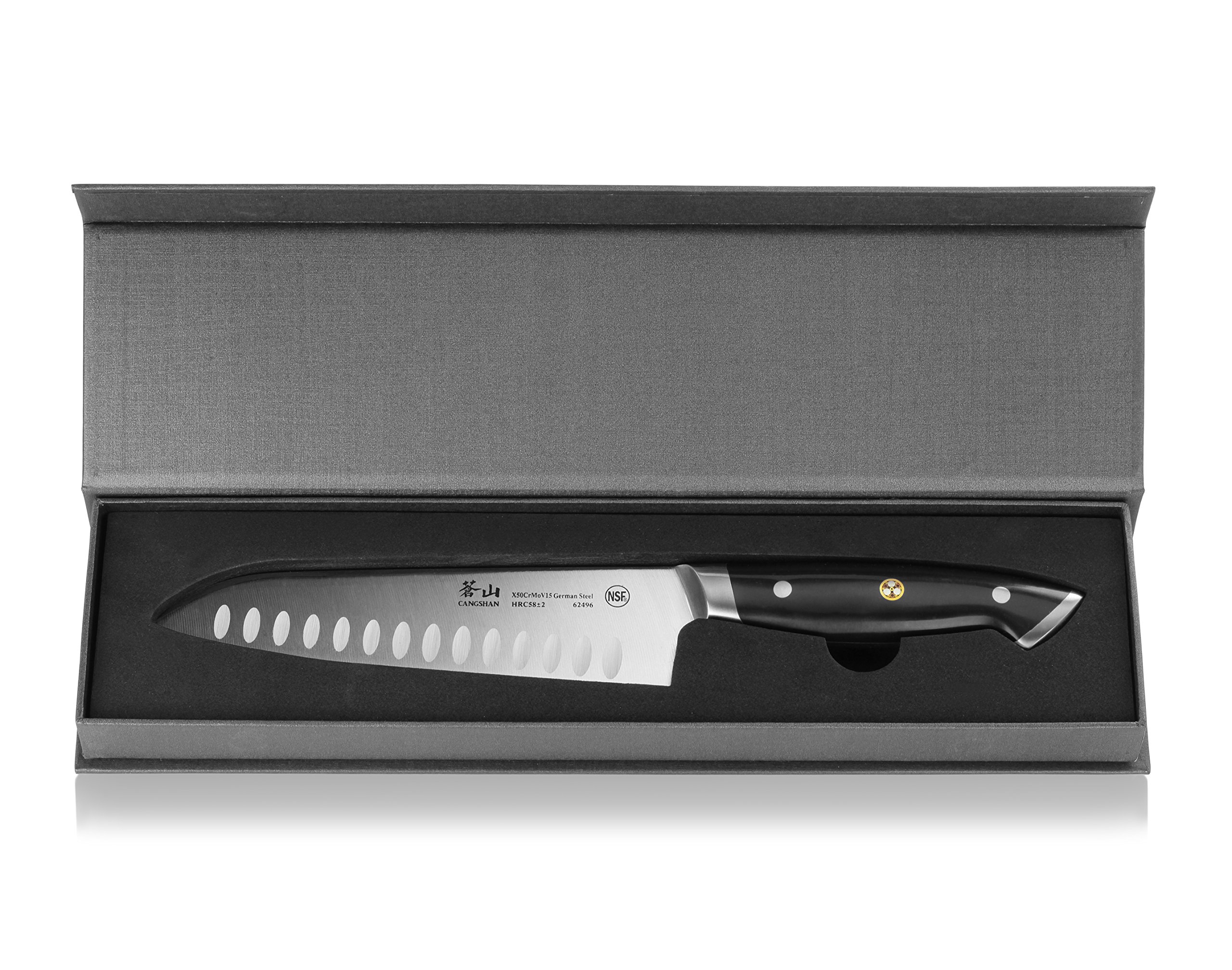 Cangshan Z Series 62496 German Steel Forged Santoku Knife, 7-Inch