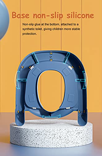 TOWRITE Foldable Toilet Training Potty Seat Chair Toddlers Toilet with Step Stool Ladder and Handles Safe Non-Slip Step PU Cushion for Boys Girls (Pink)