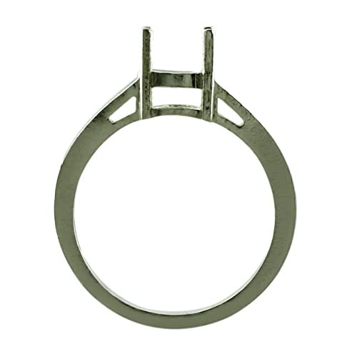 Carillon Solid 925 Sterling Silver Round 7 MM Prong Set Without Stone Solitaire Ring Semi Mount Customized Jewelry For Women (Sterling Silver, 7)