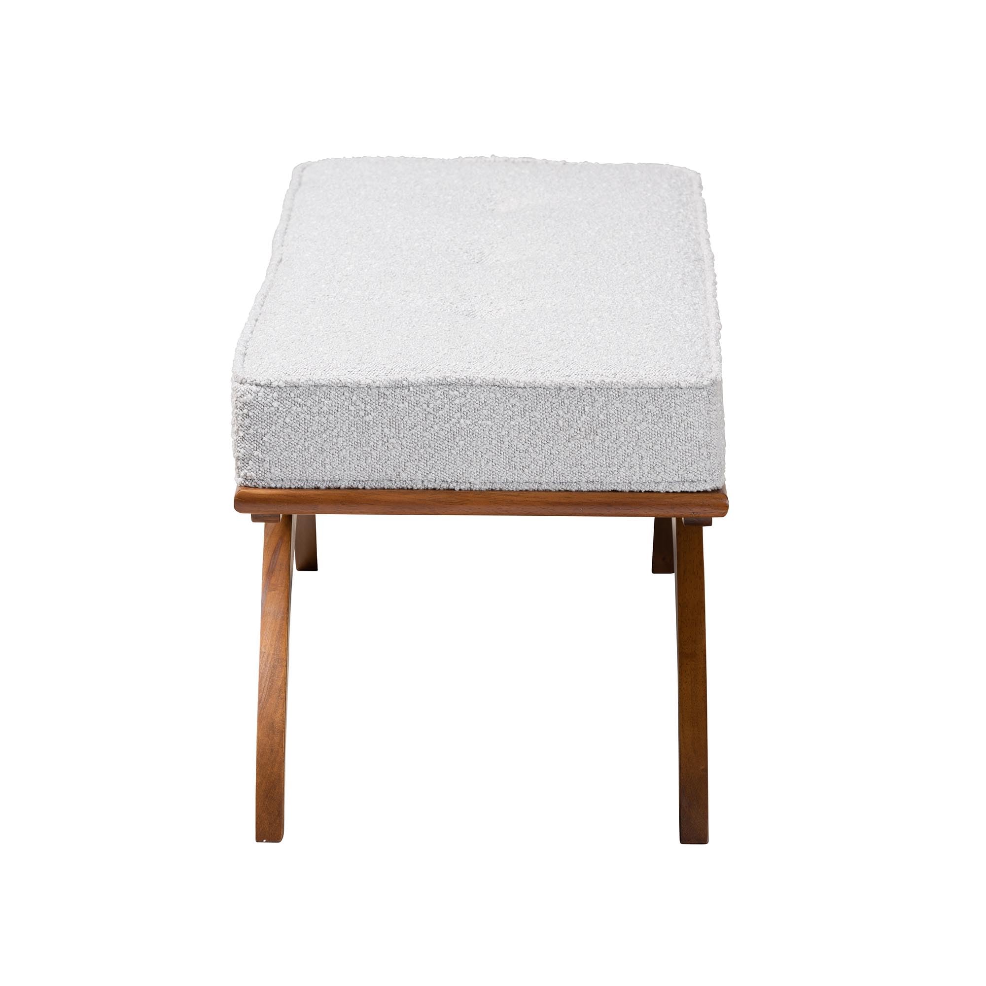 Baxton Studio Orella Bench & Banquette, One Size, Light Grey/Walnut Brown