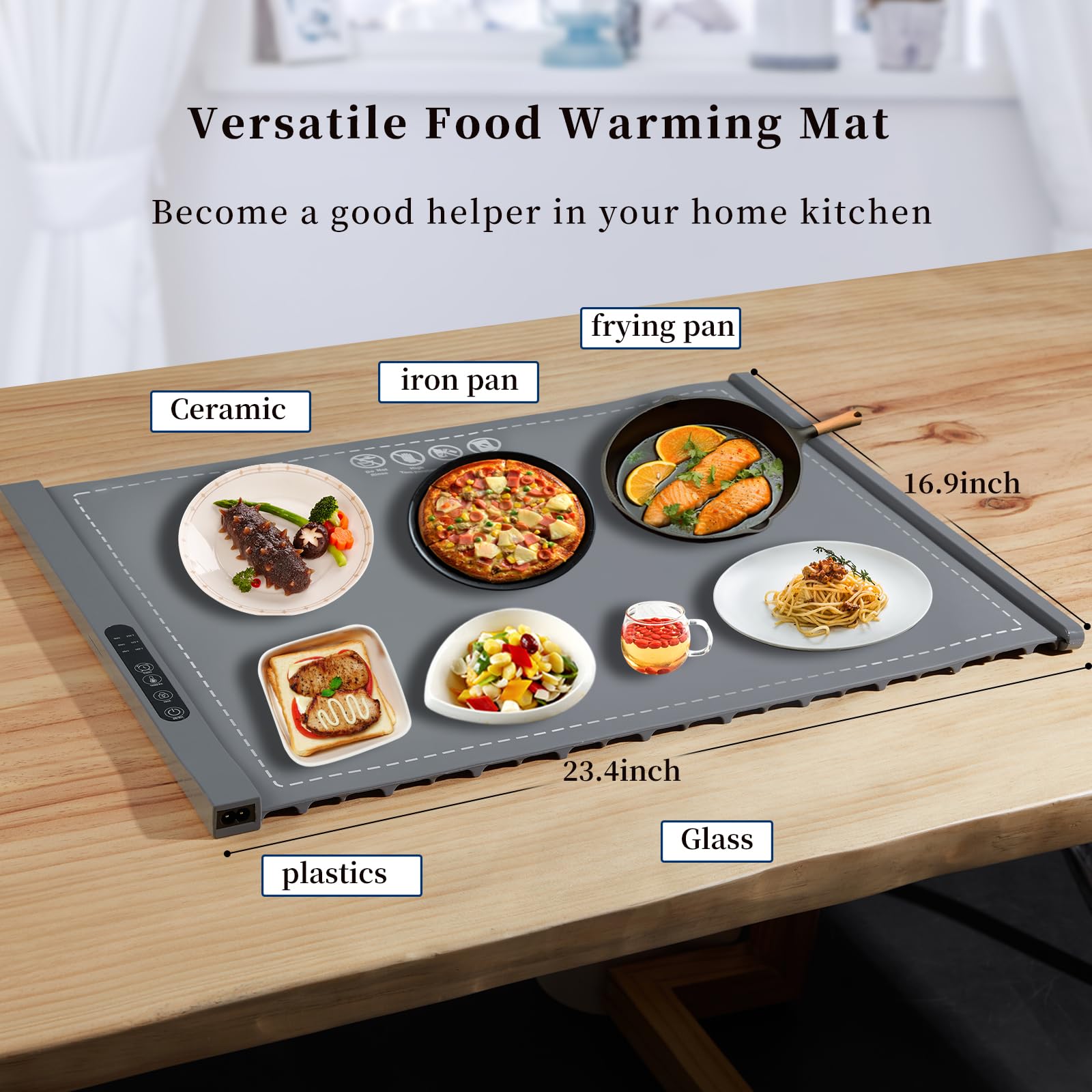 Electric Warming Tray, Warming Mat for Food,Portable Premium Silicone Electric Heating Tray with Auto Shut-Off and Lock for Parties Buffet