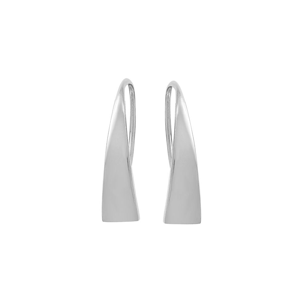 Boma Jewelry Sterling Silver Triangle Pull Through Hoop Earrings