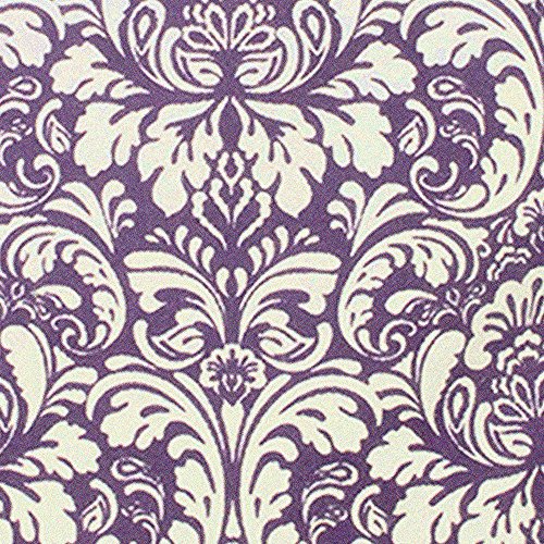 DII CAMZ33546 100% Cotton, Machine Washable Heavy Duty Canvas Reusable Shopping Tote Bag, Natural and Eggplant Damask, Set of 3