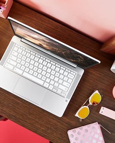 HP Chromebook 14 Laptop, Intel Celeron Processor, 4 GB RAM, 32 GB eMMC, 14β FHD (1920 x 1080) Chrome OS, Webcam & Dual Mics, Work, Entertainment, School, Long Battery Life (14a-na0170nr, 2021)