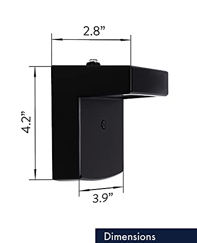 CORAMDEO 2 Pack LED Dusk to Dawn Modern Square Porch Light, Wall Sconce for Porch, Patio and More, Built in LED Gives 75W of Light, 600 LM, 4K Bright White, Wet Location, Black