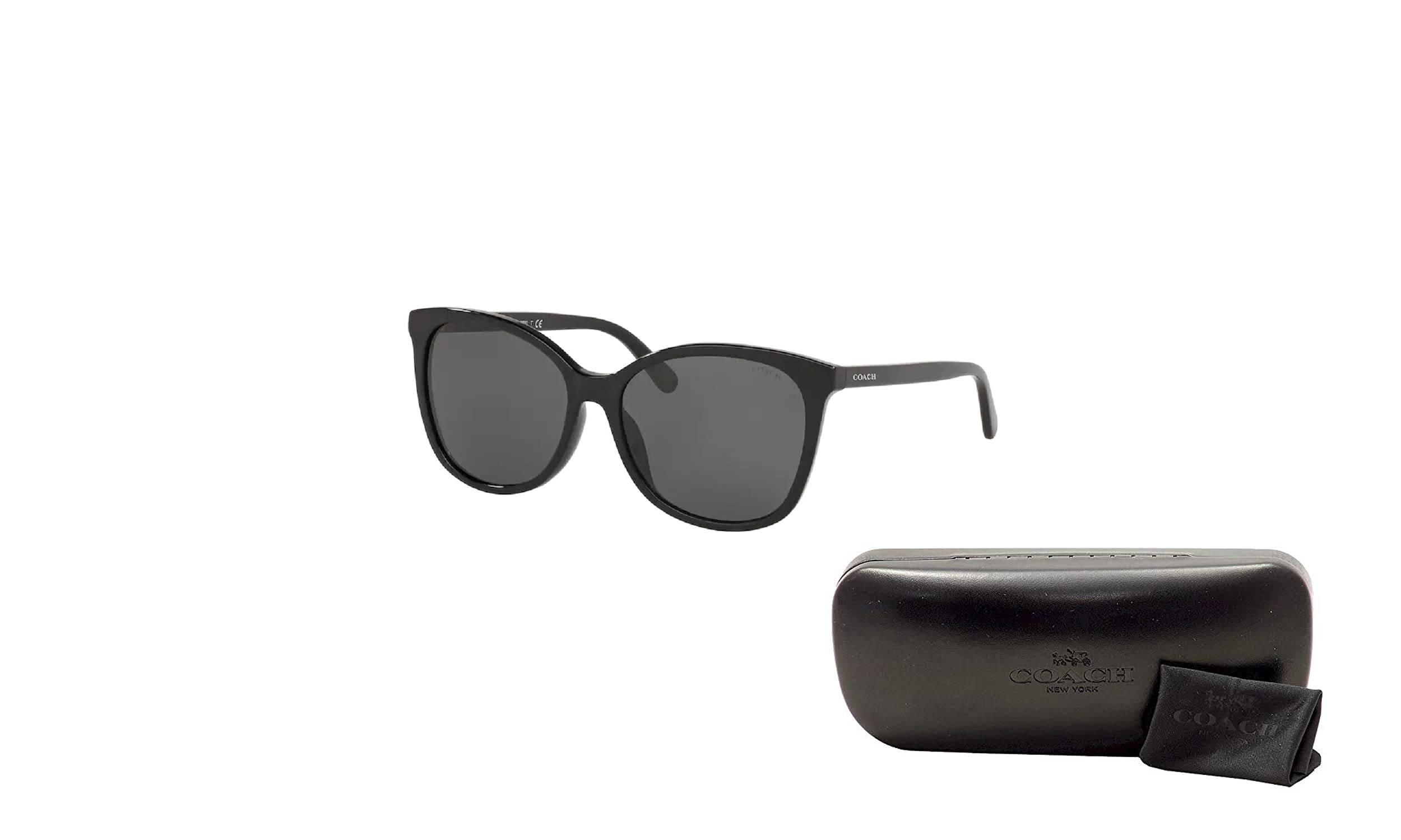 Coach HC8271U 56148J 57MM Transparent Grey/Purple Grey Gradient Polar Square Sunglasses for Women + BUNDLE With Designer iWear Eyewear Kit