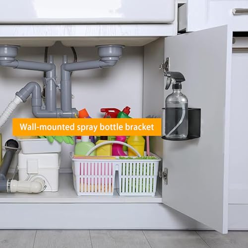 curfair 3 All-Purpose Spray Bottle Organizer Holder Wall Mount Craft Workspace Steel Spray Can Holder Organizer Spray Bottle Rack for Home Garage Craft Workspace Paint Can Holder Rack 2Holes