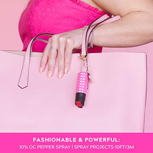 BLINGSTING Pepper Spray Maximum OC Strength Self Defense Spray for Women, 12 ft Spray Range & UV Dye