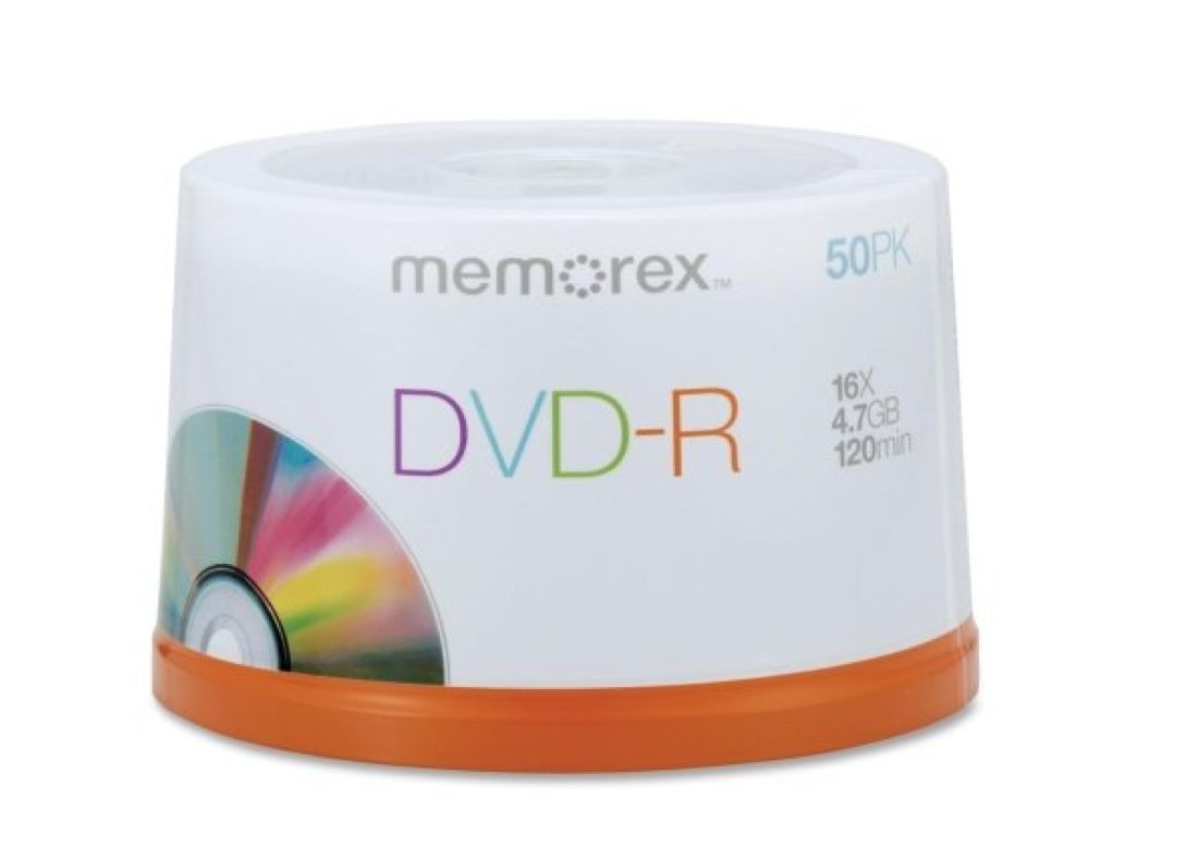 Memorex 16X 4.7GB Blank Recordable DVD-R Disc 50 SPINDLE