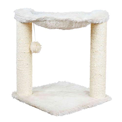 TRIXIE Baza Scratching Post with Hammock | 16" Base, Cream, Small