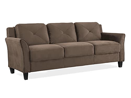 LIFESTYLE SOLUTIONS Collection Grayson Micro-Fabric Sofas, 80.3" x 32" x 32.68", Brown