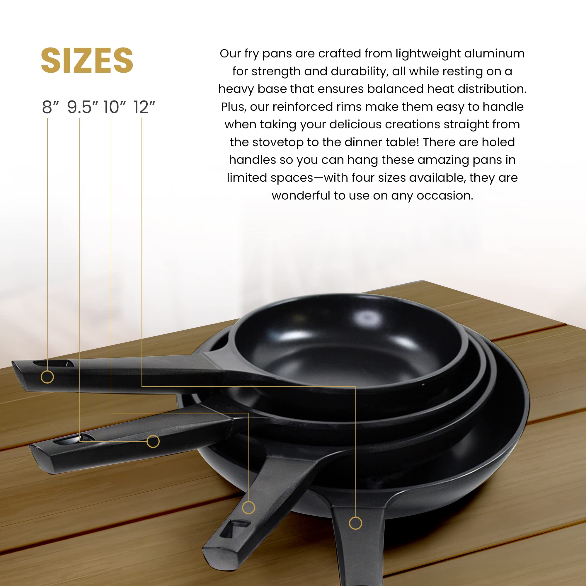 Evaco Cast Aluminum Non-Stick Omelet Pan 8" ES020-BIH, Induction Ready, Easy-Clean Ceramic Coating, Heat Conduction, Perfect for Eggs, Searing & Sautéing, Non Stick Frying Pans , 900°F Tolerance