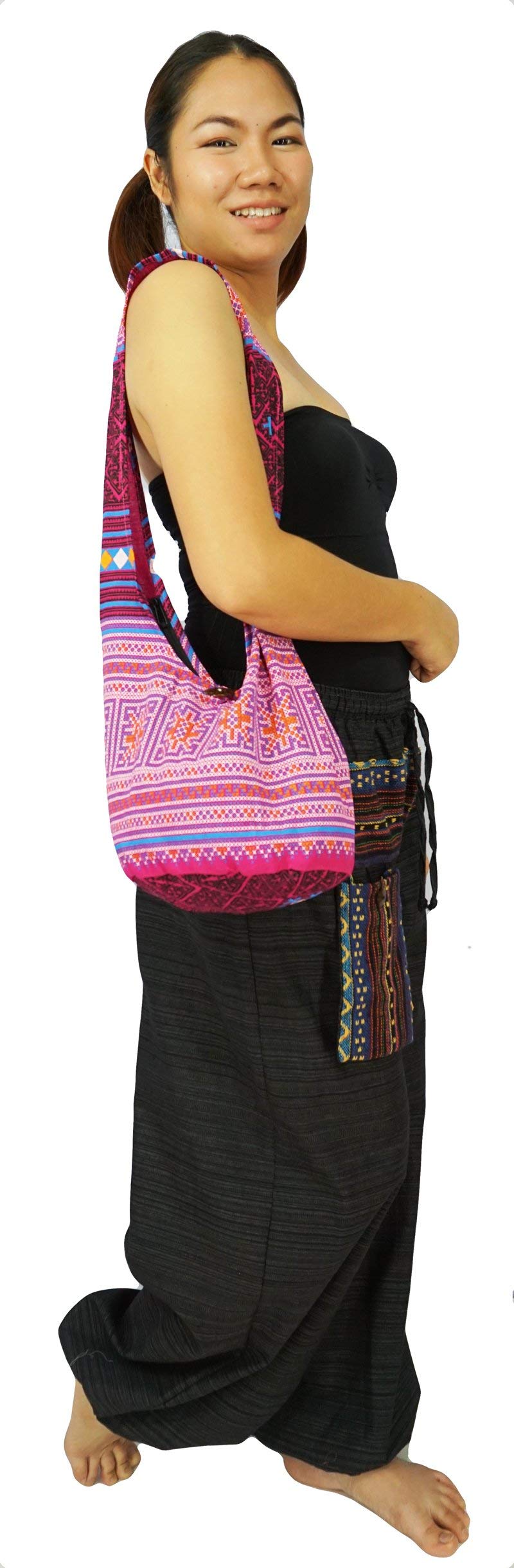Lovely Creations's Hippie Boho New Elephant Crossbody Bohemian Gypsy Sling Shoulder Bag"Small" Size (Square Red)