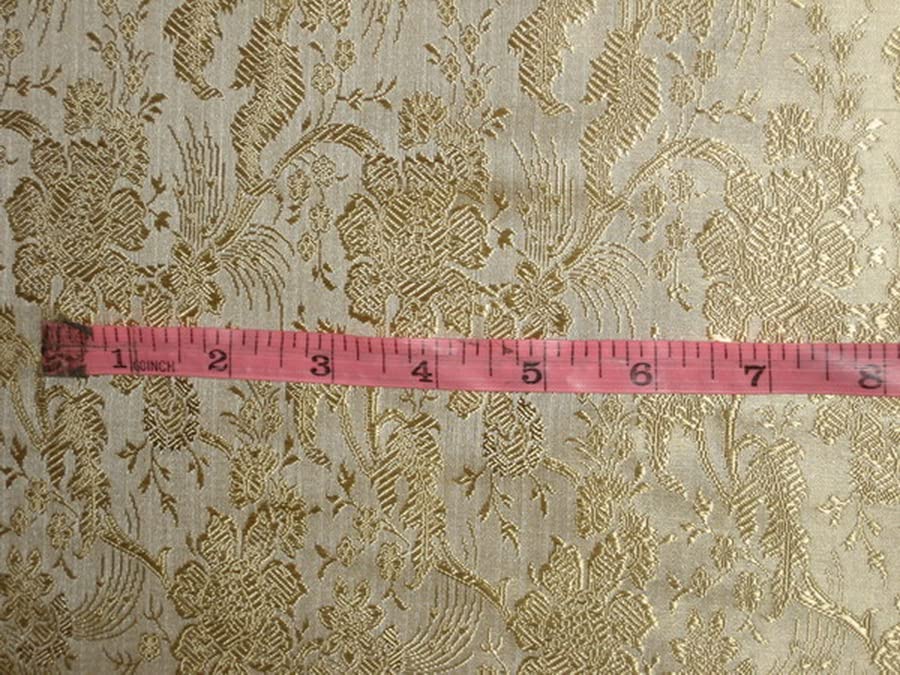 Silk Brocade Fabric -Beige/Gold Floral 44" BRO9[3]