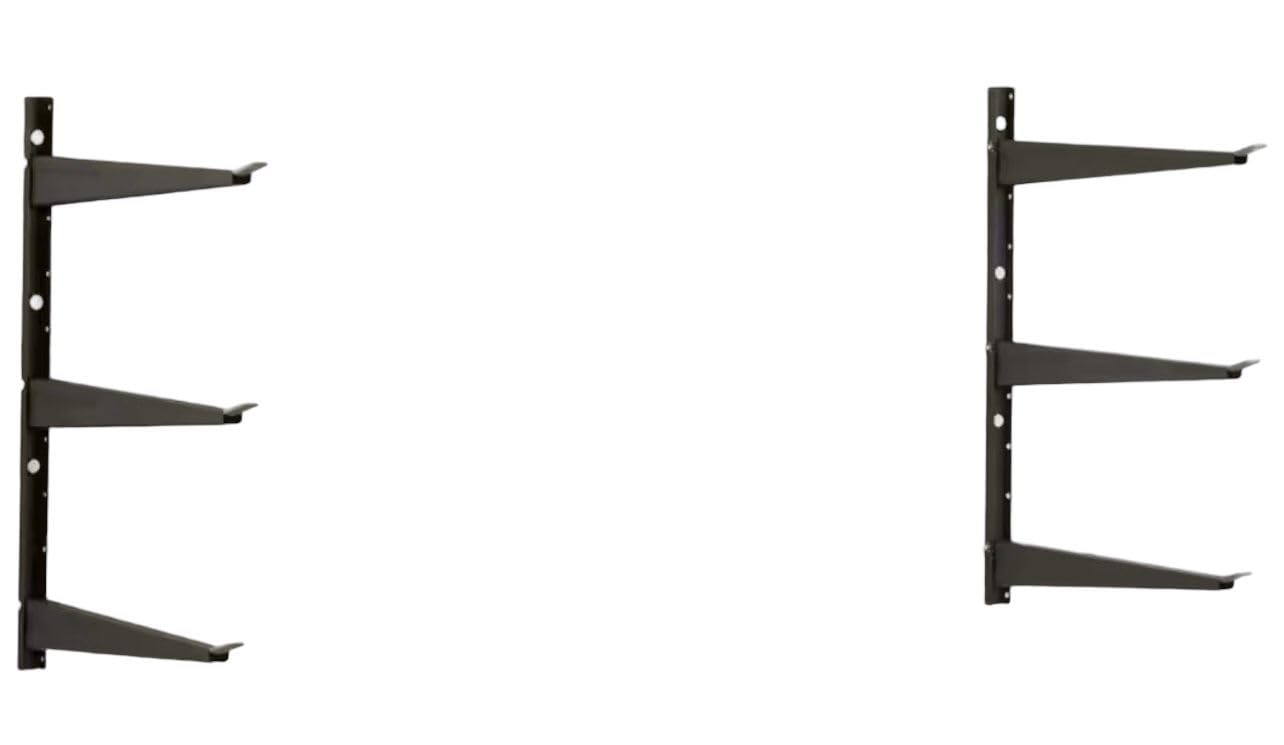 Everbilt Heavy-Duty Matte Black Wall Mounted 3-Tier Storage Rack