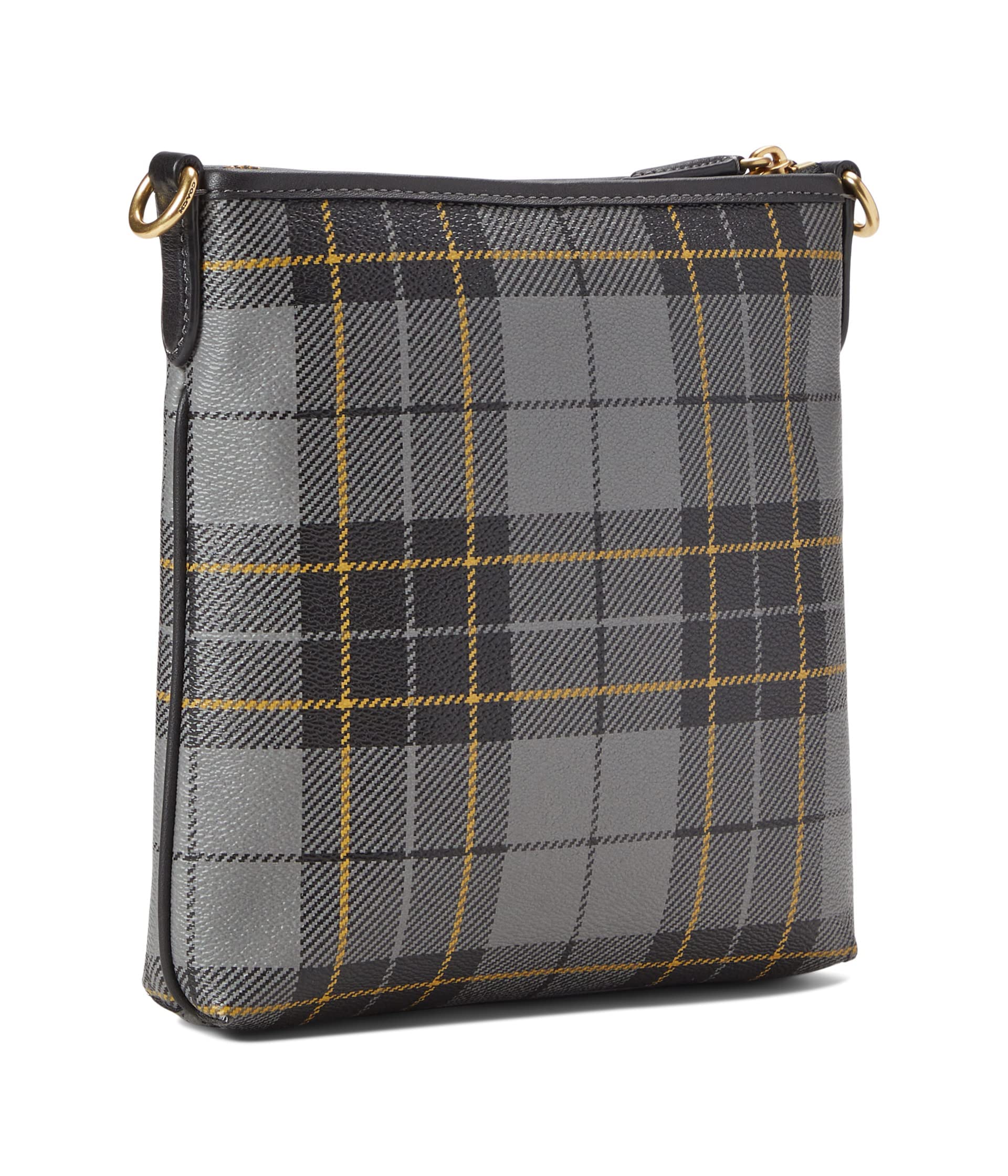 COACH Novelty Box Program Plaid Print Kitt Black Multi One Size