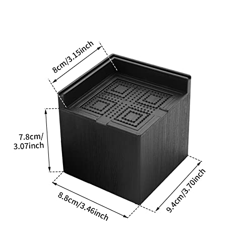 SELOTOKITER 4pcs Bed Risers,Heavy Duty Square Bedding Adjustable Bed Furniture Risers,L-Shaped Furniture Legs,Suitable for Beds,Sofas,Tables,Cabinets,Washing Machines,Refrigerators(Black)